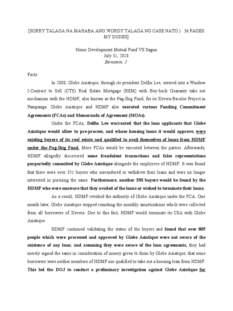 Home Development Mutual Fund v. Sagun | PDF | Prosecutor | Injunction