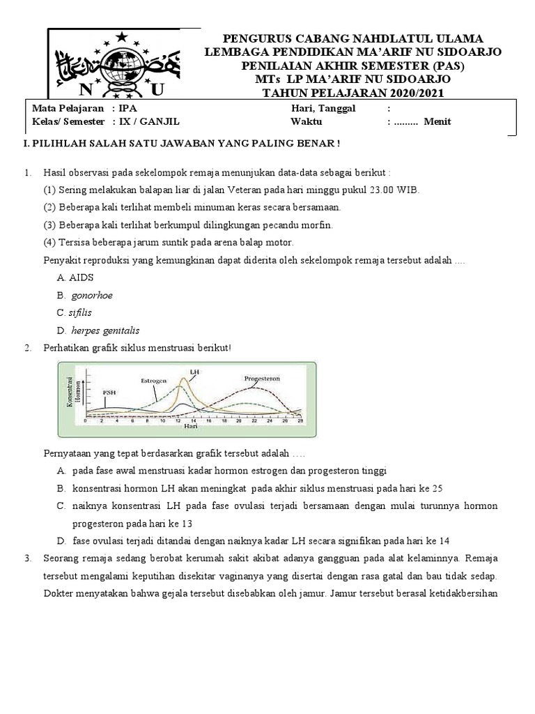 Soal Pas Ipa Kelas 9 2020 - 2021 | PDF