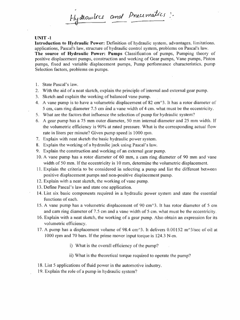 Hydraulic Notes | PDF | Pump | Turbomachinery