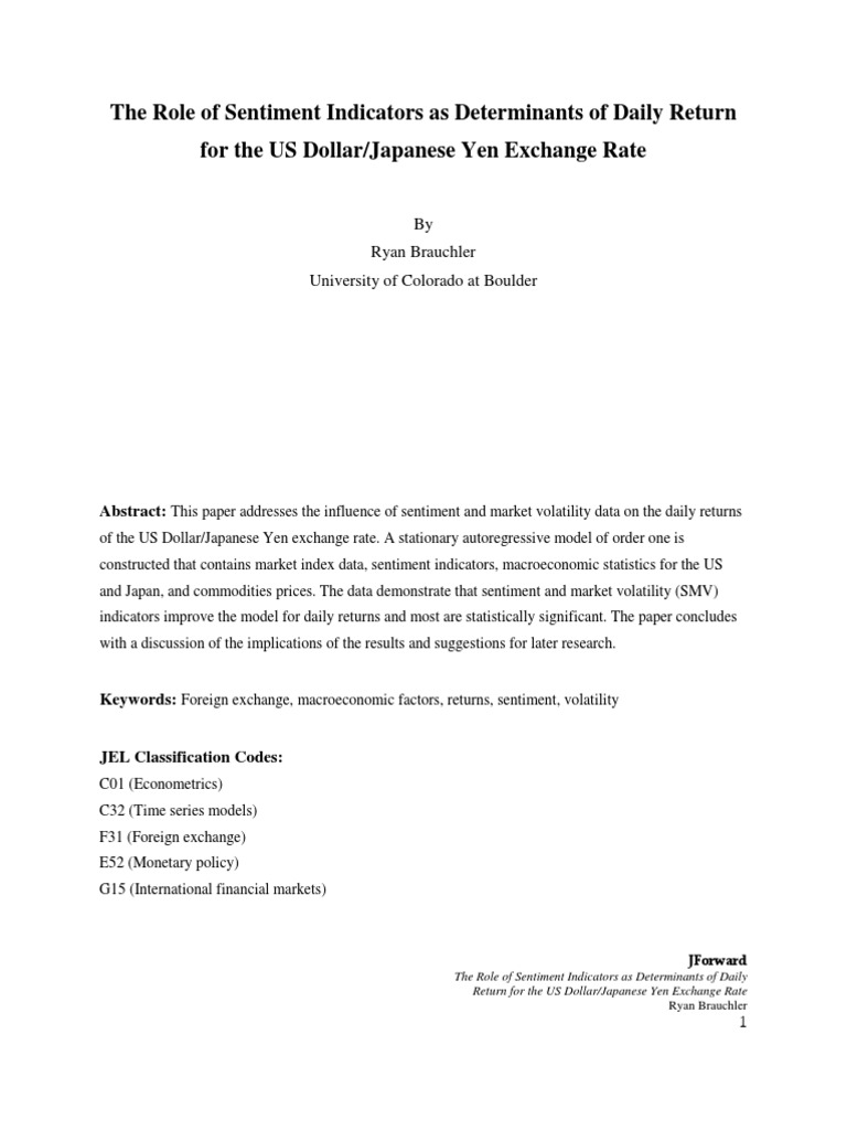 Brauchler Ryan 610 Article | PDF | Regression Analysis | Exchange Rate