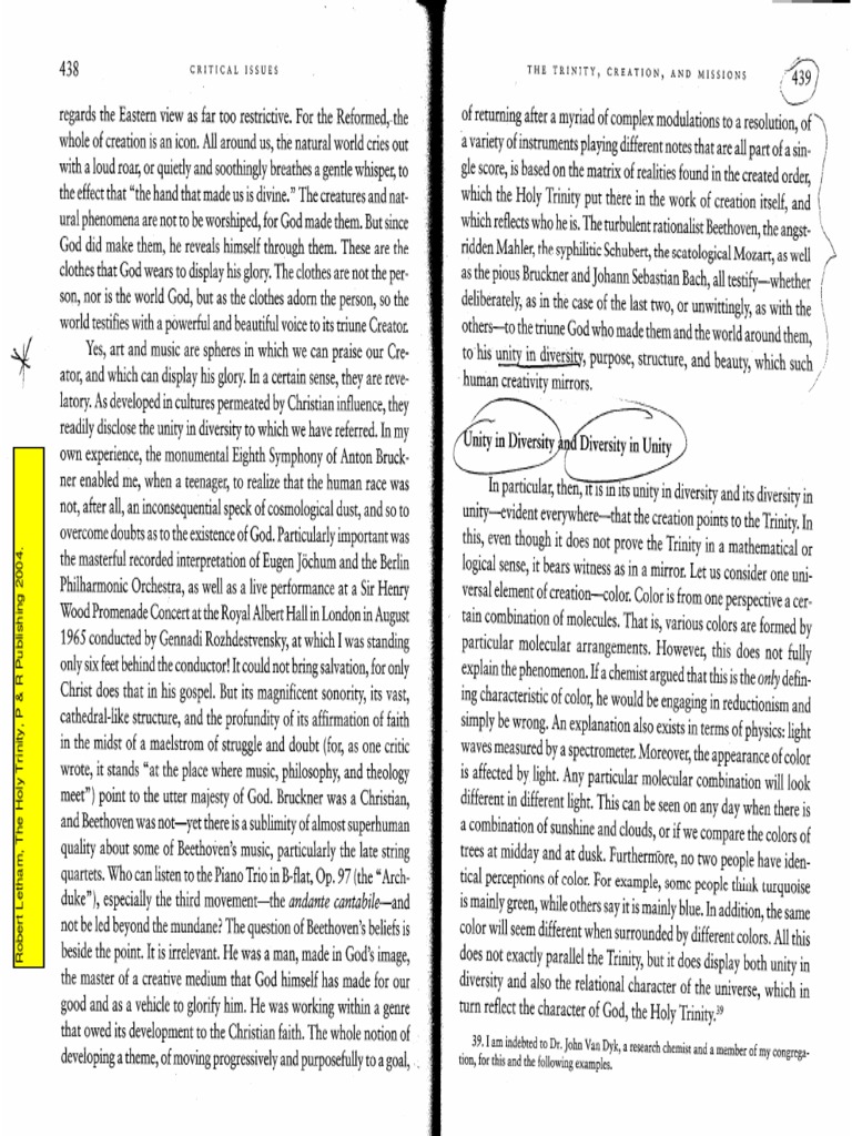 Unity and Diversity in Robert Letham, The Trinity | PDF