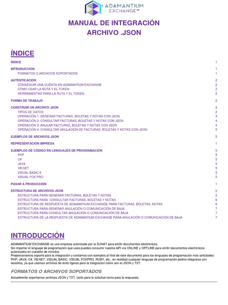 Manual JSON ADAMANTIUMEXCHANGE - API - JSON - V1 | PDF | Json | Xml