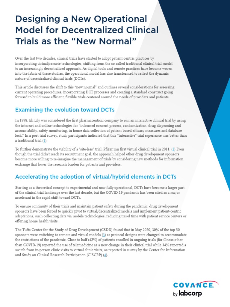 Designing A New Operational Model For Decentralized Clinical Trials As ...