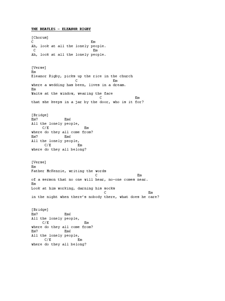The Beatles - Eleanor Rigby | PDF