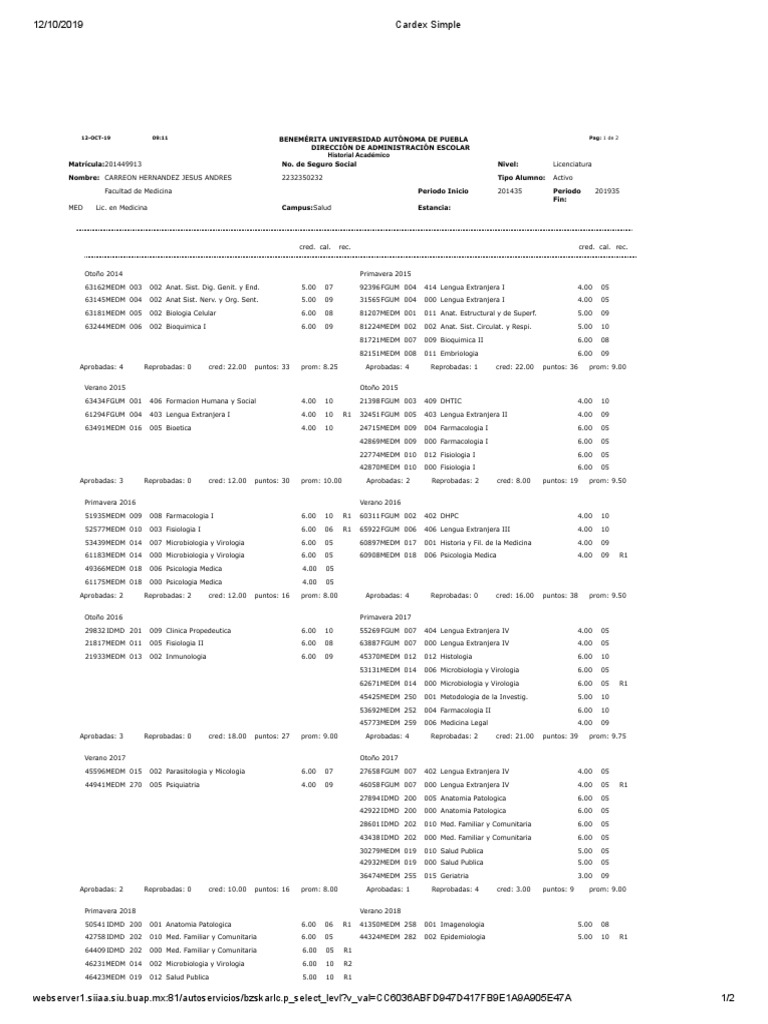 Cardex Simple | PDF | Ciencias Naturales | Medicina CLINICA