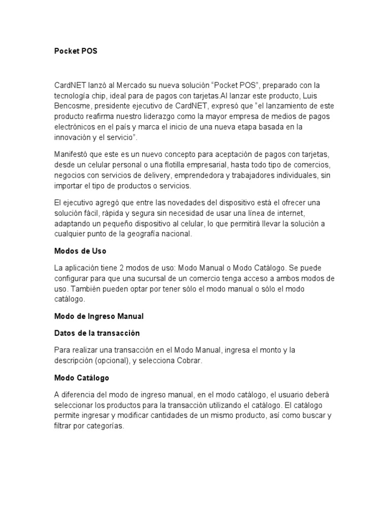 Pocket POS | PDF | Informática | Tecnología