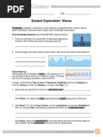 PhET Wave On A String Lab 1 | PDF | Frequency | Waves