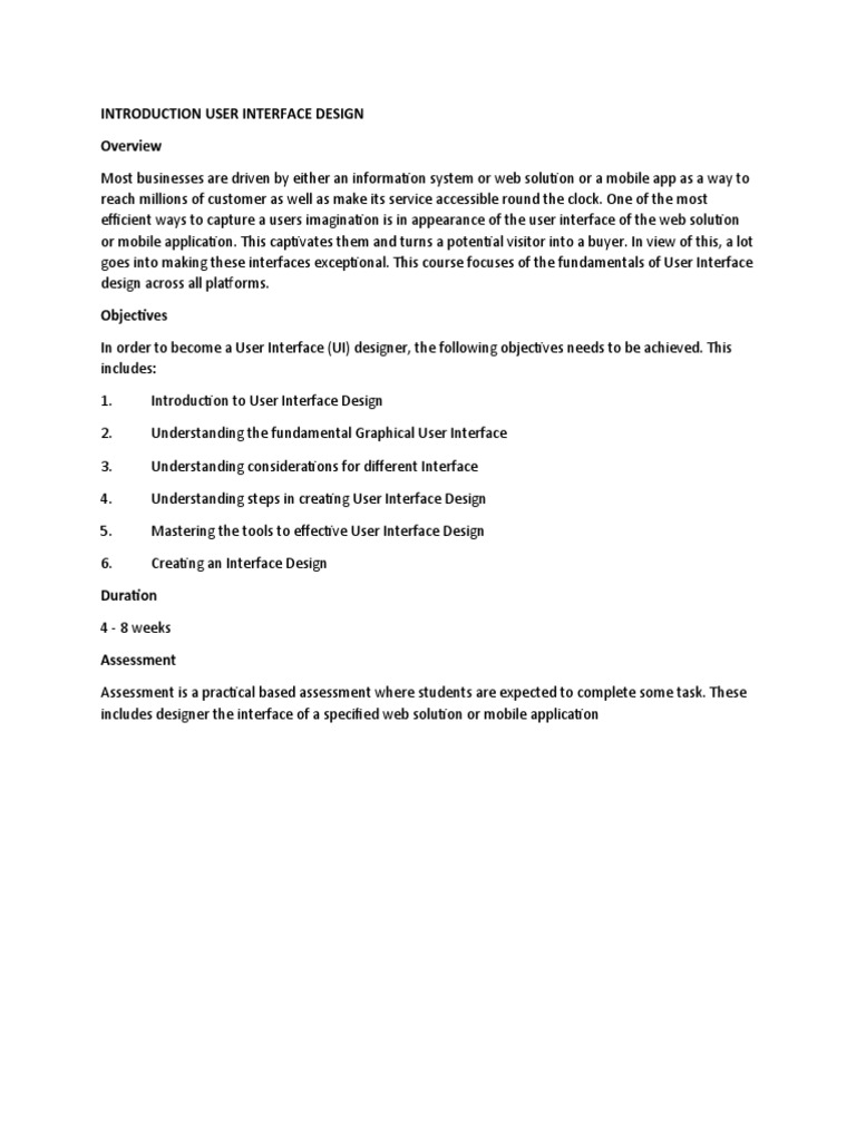 Introduction User Interface Design | PDF