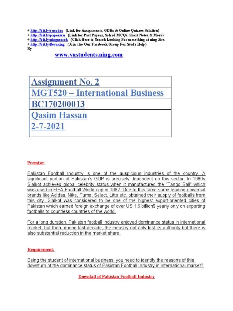 MGT520 Assignment 2 Solution Fall 2020 | PDF