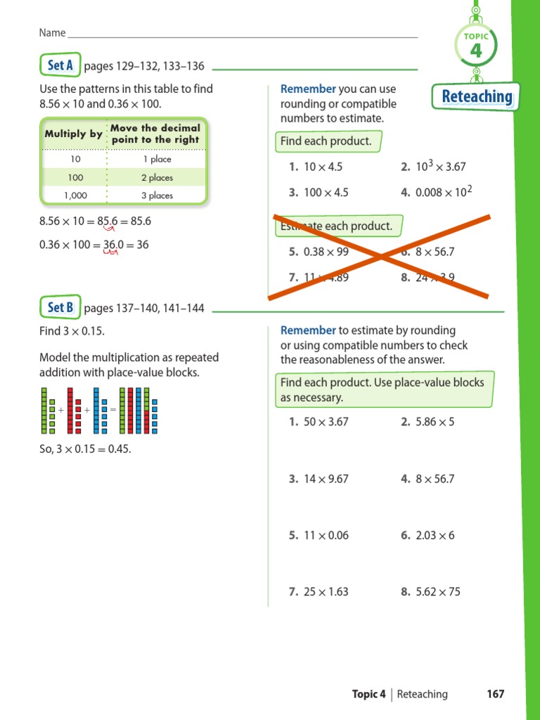 Reteaching Unit 4 Review | PDF | Multiplication | Mathematical Objects