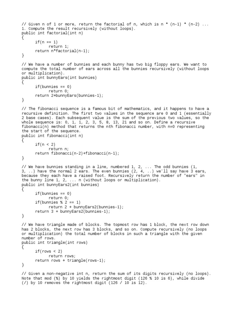 RECURSION1 | PDF | Numbers | Algorithms And Data Structures