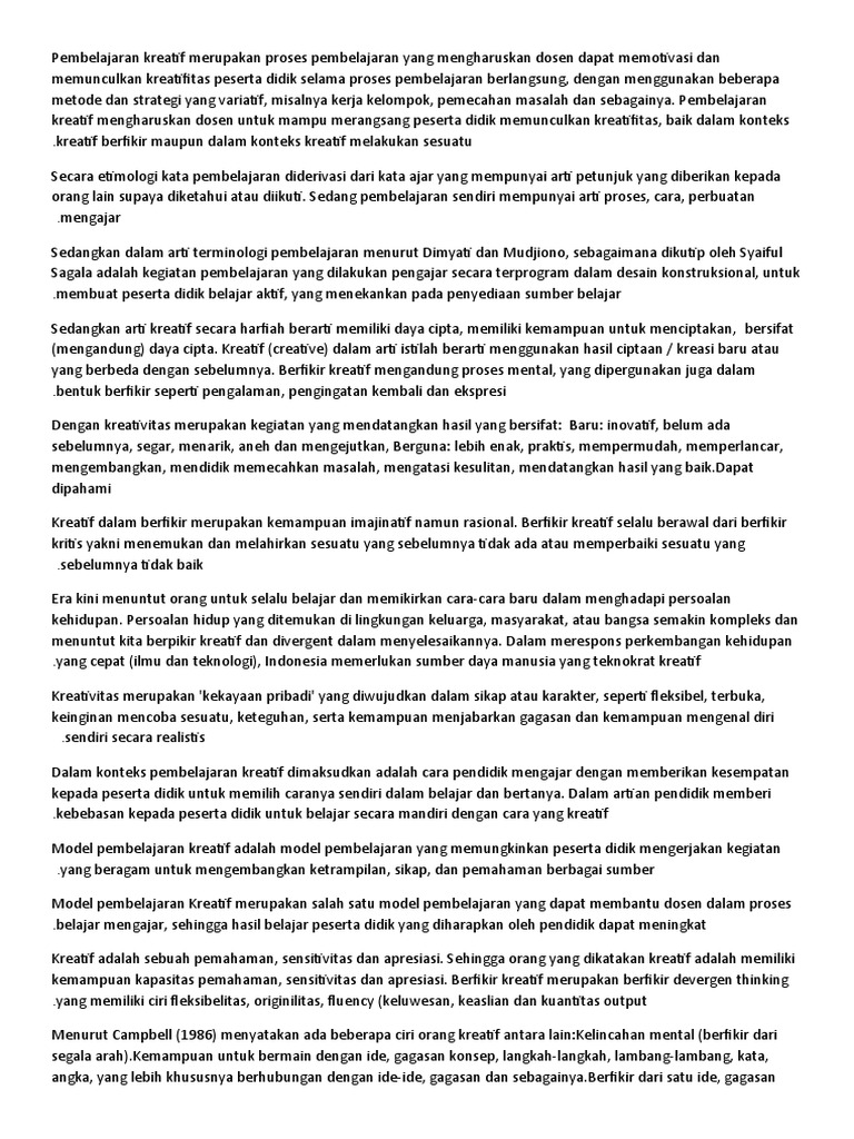 Kreatif | PDF | Karier & Perkembangan