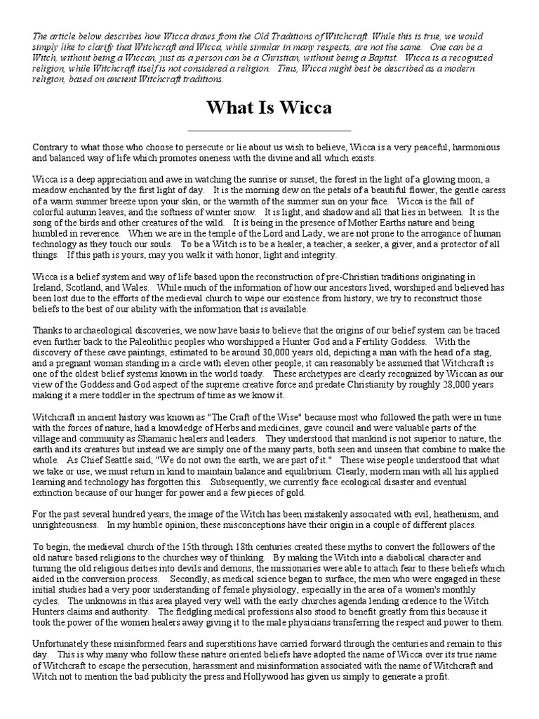 Wicca Pdf Wicca Witchcraft