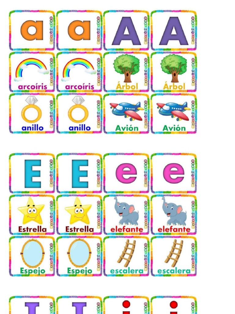 Tarjetas Las Vocales | PDF