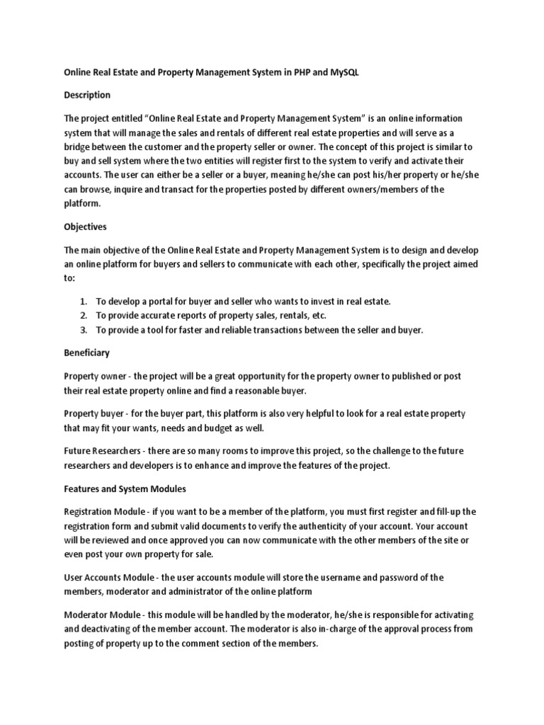 Online Real Estate and Property Management System Capstone ...