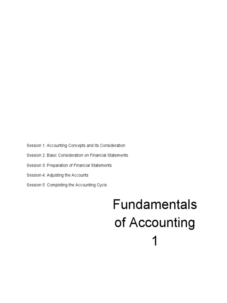 Fundamentals of Accounting 1 | PDF | Depreciation | Equity (Finance)
