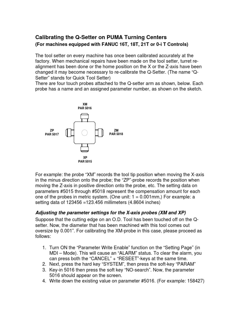 Tool Setter Calibration | PDF | Cartesian Coordinate System | Tools