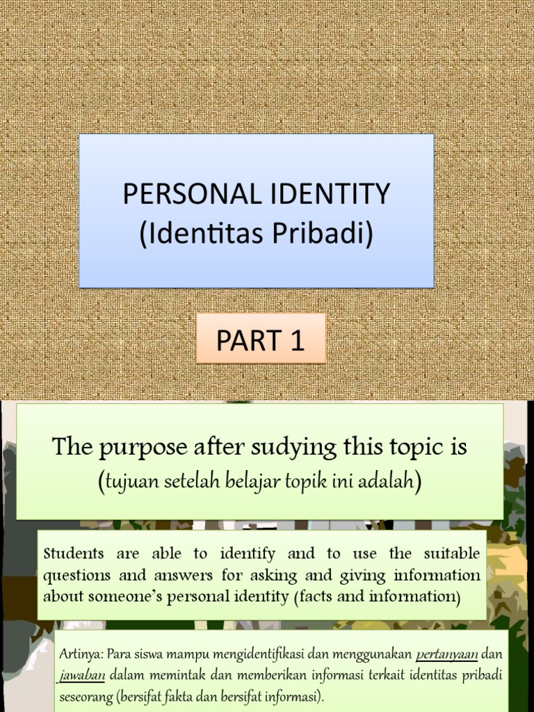 Personal Identity & Prepositions Guide | PDF | Human Communication ...