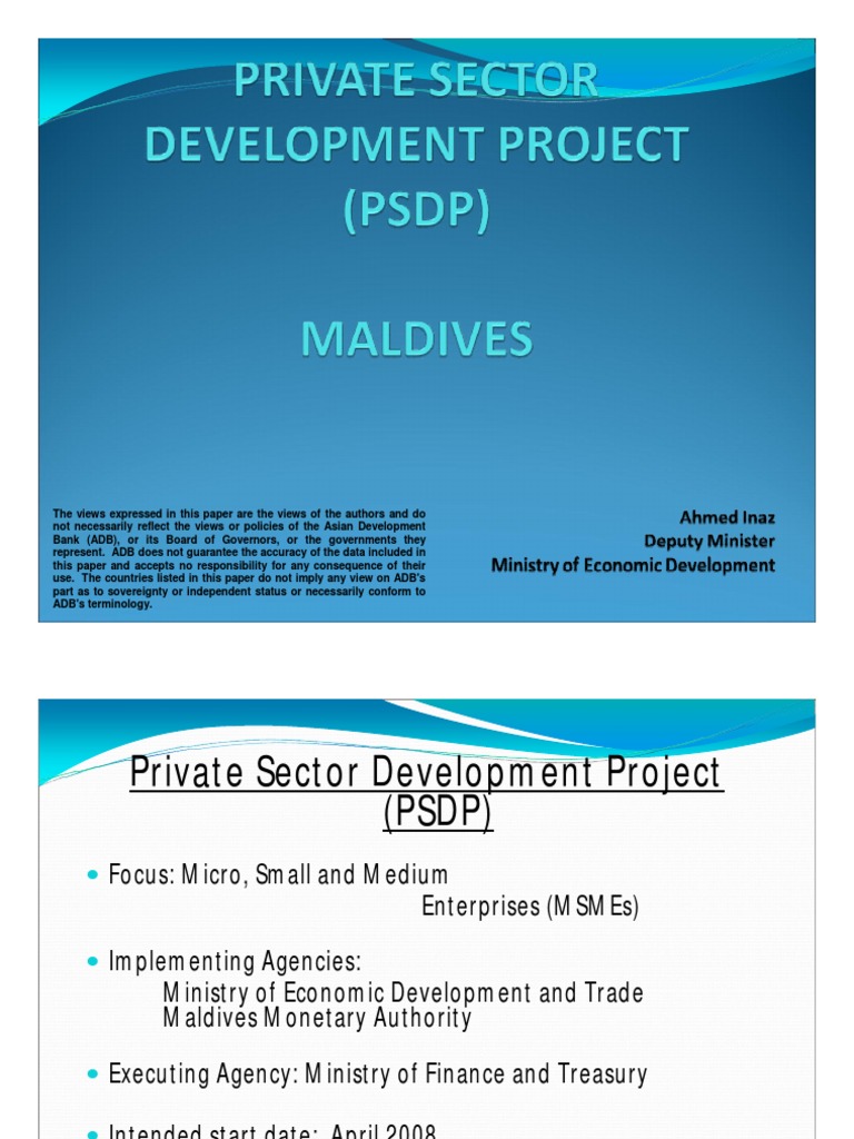 Maldives: Private Sector Development Project | PDF | Private Sector ...