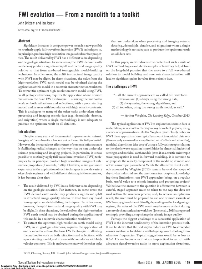 Brittan, Jones - 2019 - FWI Evolution - From A Monolith To A Toolkit ...