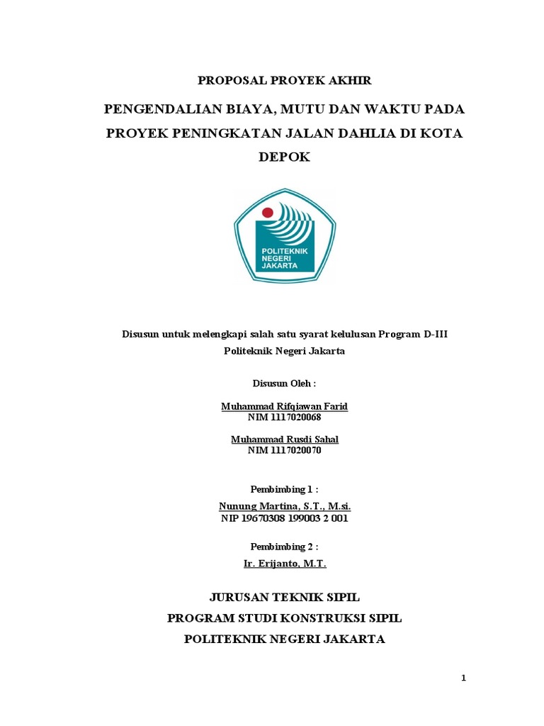 Pengendalian Biaya Proyek Jalan Depok | PDF | Seni | Teknologi & Rekayasa