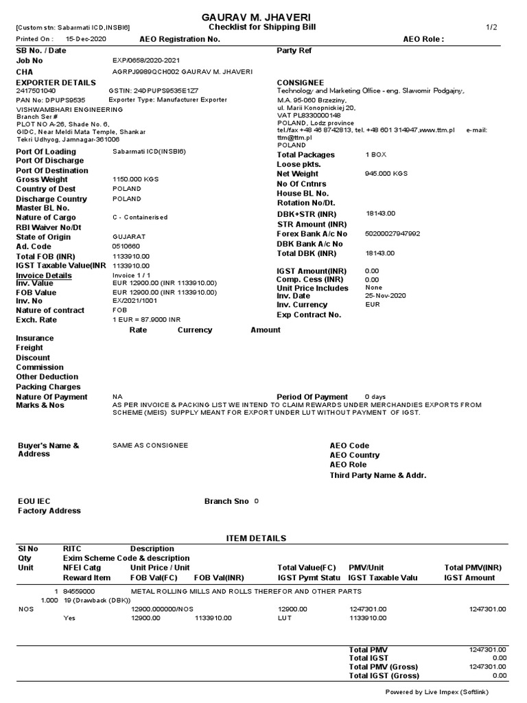 Export CheckList-EXP06582020-2021-15-DEC-2020 - 11 - 30 - AM | Download ...