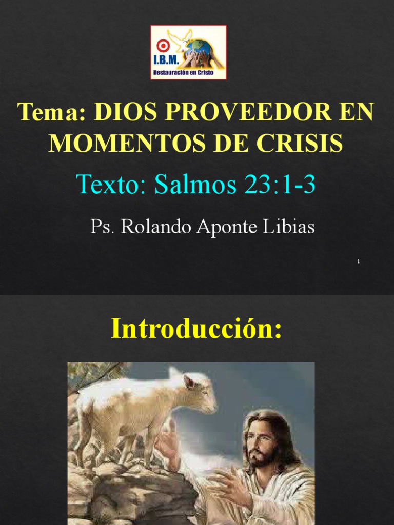 Dios Proveedor (Salmos 23) | PDF