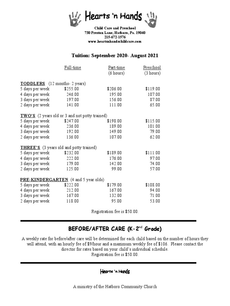 Tuition Fees 2020-2021 | PDF | Preschool | Students