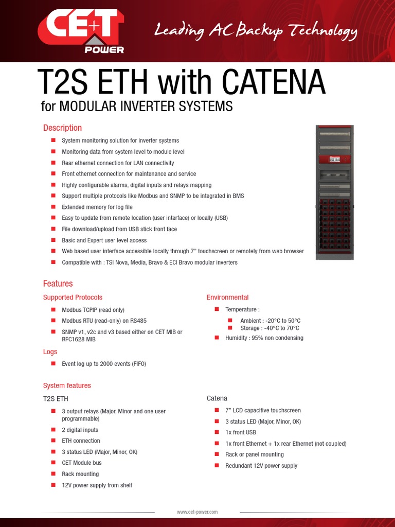 T2S Eth With Catena: For Modular Inverter Systems | PDF | Usb ...