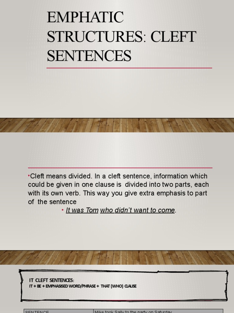 Emphatic Structures: Cleft Sentences | PDF