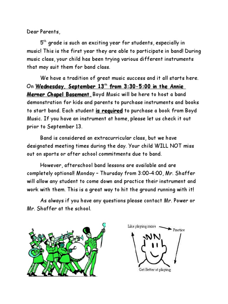 5th Grade Band Info & Instrument Demo | PDF | Language Arts & Discipline