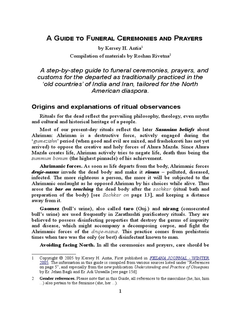 A Guide To Funeral Ceremonies and Prayers | PDF | Funeral | Cremation