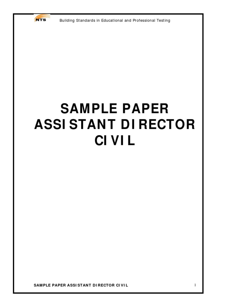 Assistant Director Civil Exam Sample Paper | PDF | Humanities | Science