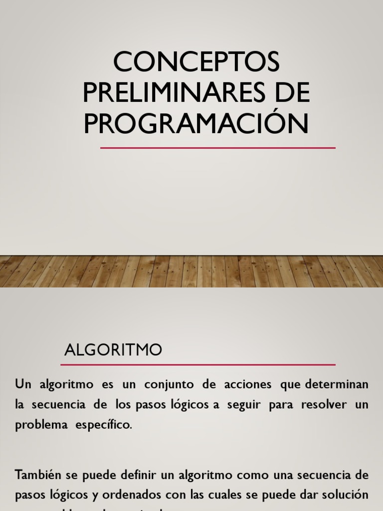 Conceptos Preliminares de Programación | PDF | Algoritmos | Lenguaje de programación