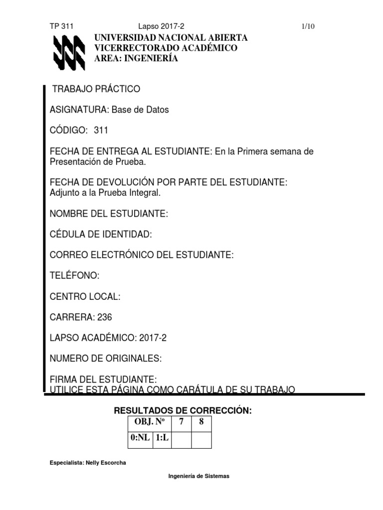 311 TP | PDF | Base de datos relacional | Bases de datos