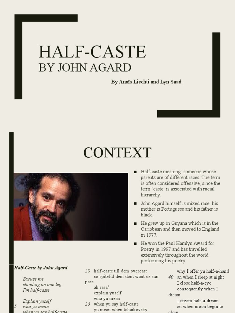 Half-Caste (Autosaved) | PDF | Poetry
