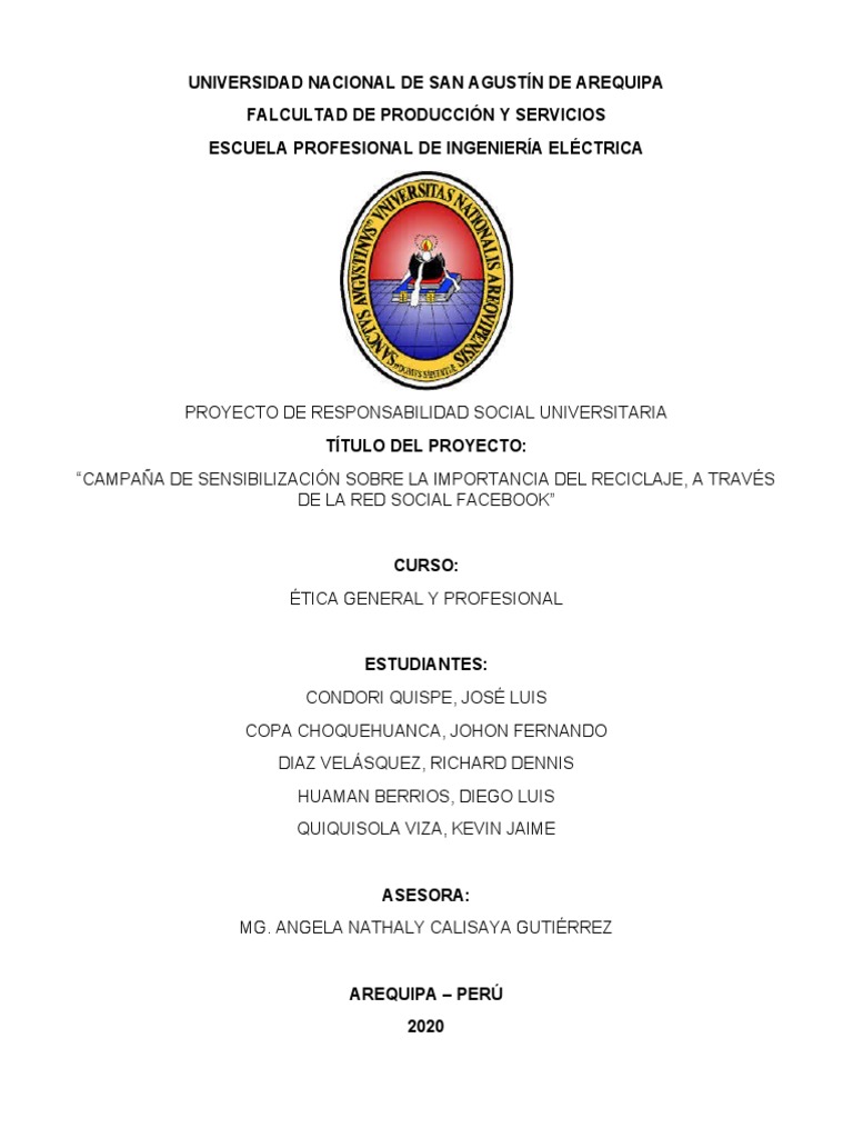 Proyecto de Responsabilidad Social | PDF | Residuos | Contaminación