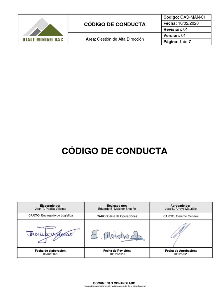 Código de Conducta | PDF | Póliza de seguros | Justicia