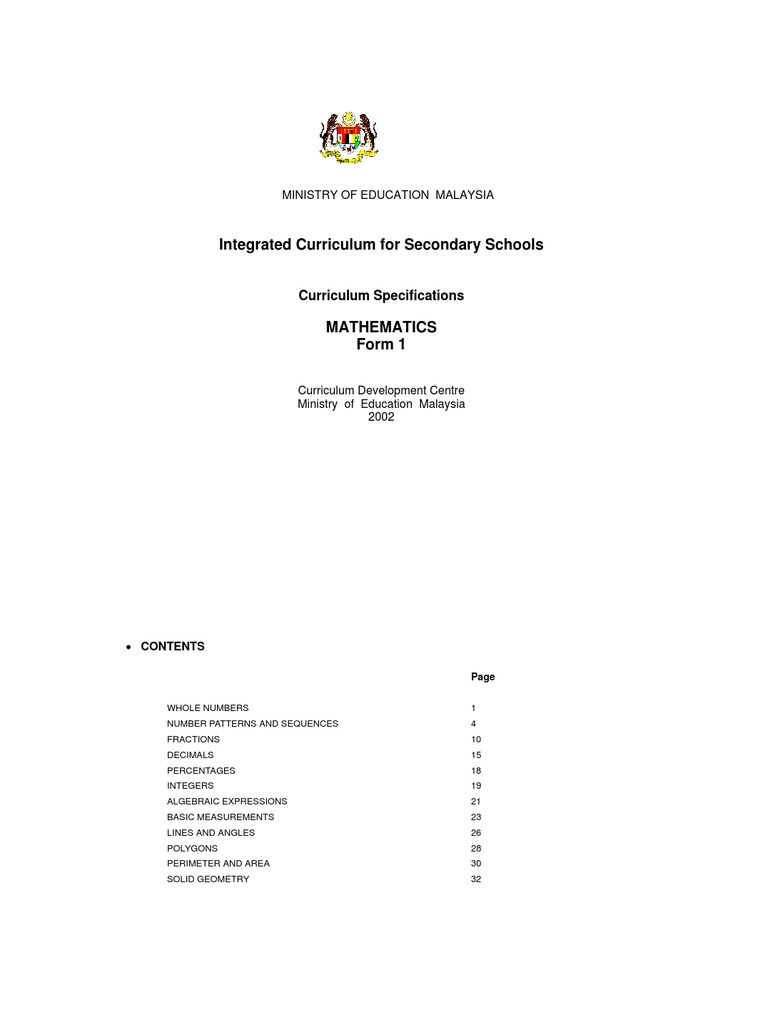 Matematik - Tingkatan 1 | PDF | Fraction (Mathematics) | Division ...