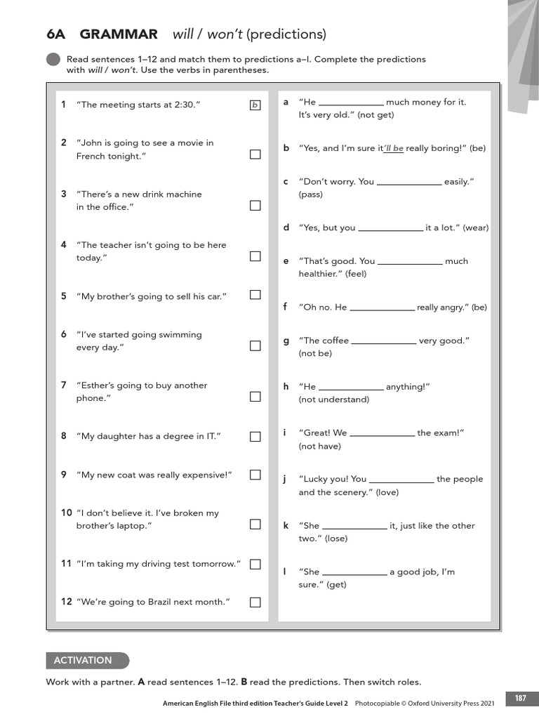 AEF3e Level 2 TG PCM Grammar 6A | PDF | Grammar | Linguistic Typology