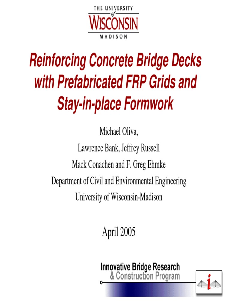 Reinforcing Concrete Bridge Decks With PreFabricated FRP Grids and Stay ...