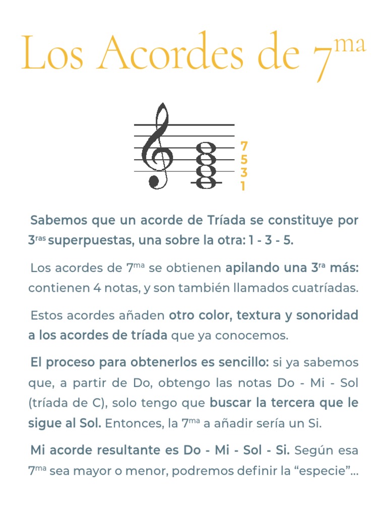 ACORDES DE 7ma | PDF | Acorde (Música) | Escala menor