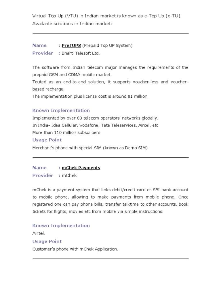 Virtual Top Up or E-Top Up | PDF | Prepaid Mobile Phone | Mobile Phones