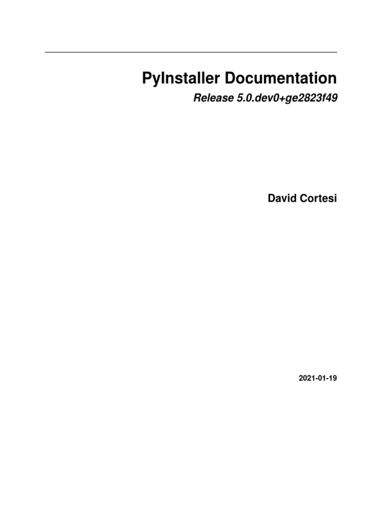 Pyinstaller Documentation Release 50dev0ge2823f49 Pdf Command Line Interface Computer File 