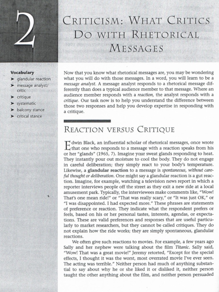 Analyzing Rhetorical Messages Critically | PDF | Expert | Rhetoric