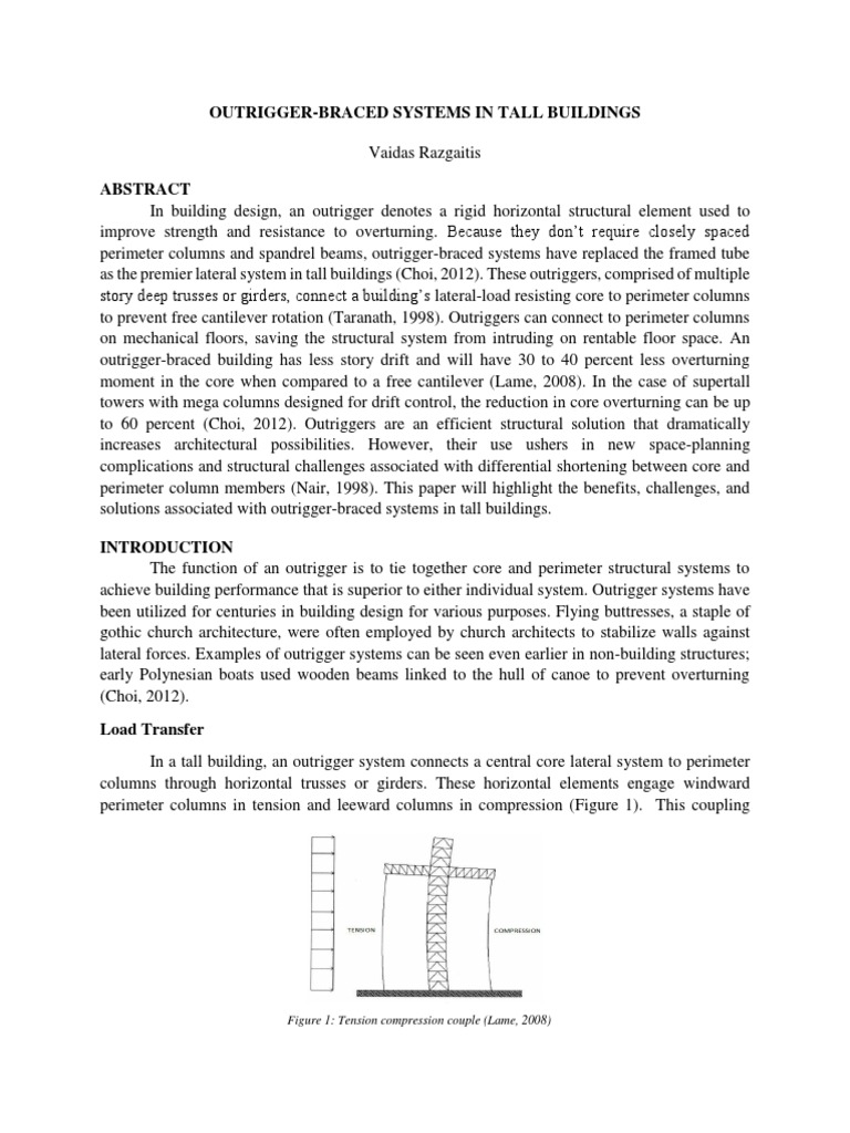 Outrigger-Braced Systems in Tall Buildings: Figure 1: Tension ...