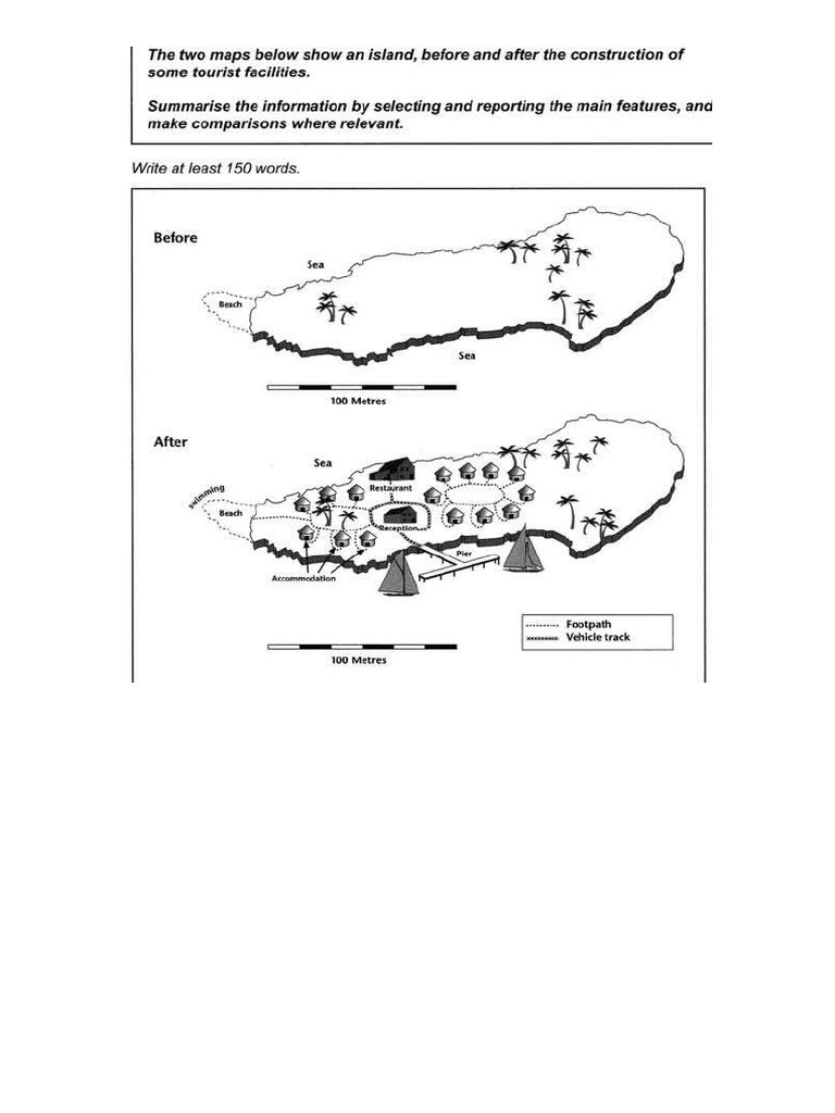 IELTS - Academic Writing Task 1 - Map Exercise Practice | PDF