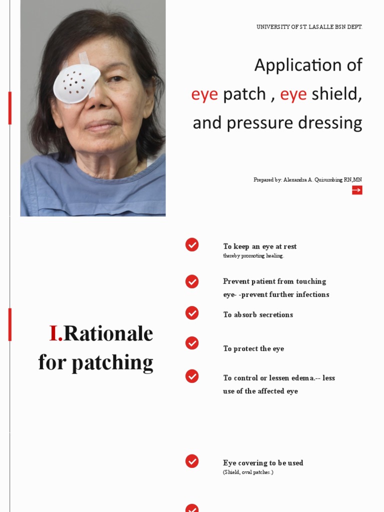 Eye Patch and Shield Application Guide | PDF | Medicine | Clinical Medicine