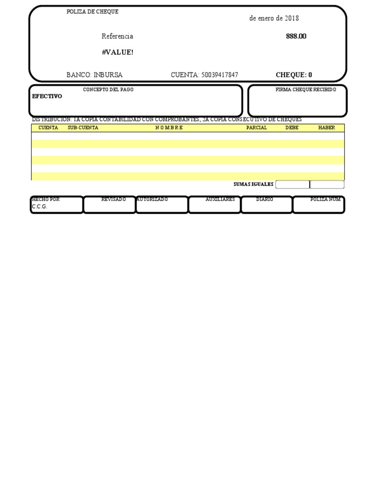 Póliza de Cheque Inbursa 2018 | PDF | Finanzas y dinero