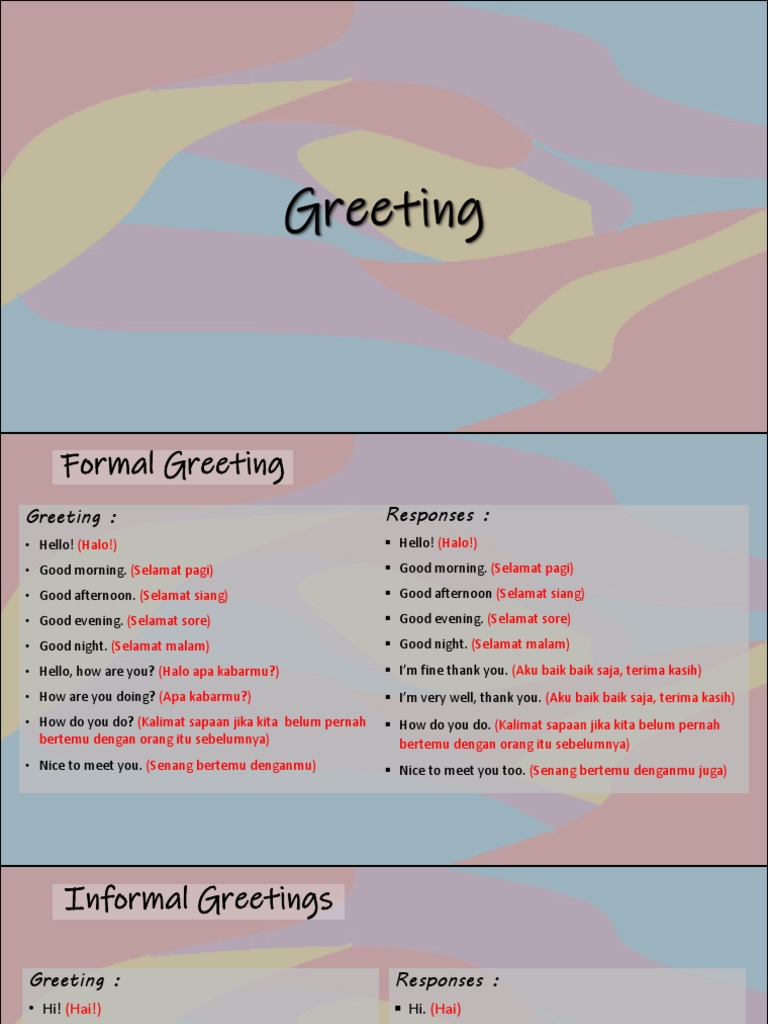 Greeting | PDF | Pengembangan Diri